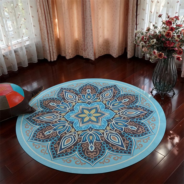 Custom Printed Friendly Rubber Foldable Round Yoga Mat with Strap ...
